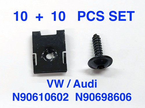 10+10 Set Fit VW AUDI VAG Splash Rear Shield U-nut + Bolt N90610602 ...