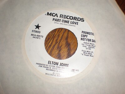 Elton John 45 Part Time Love MCA PROMO | eBay