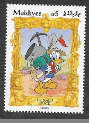 MALDIVES 1994 DISNEY DONALD DUCK BIRTHDAY MINER PROSPECTOR Pickaxe ...