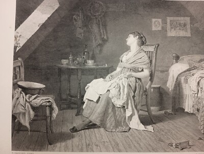 🔥 Edward RADFORD “Weary!” ORIGINAL ENGRAVING 1877 - ANTIQUE Art PERFECT ...