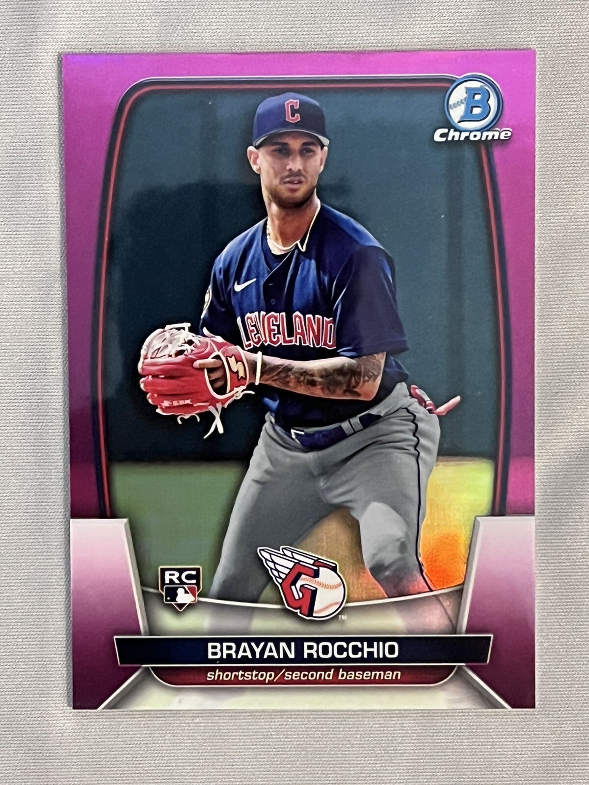 2023 Bowman Chrome - Fuchsia Refractor #26 Brayan Rocchio /299 (RC) for ...