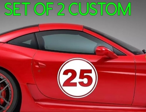 2x Rally Racing Custom Number Circle Decal Auto Car Race Sport Sticker ...
