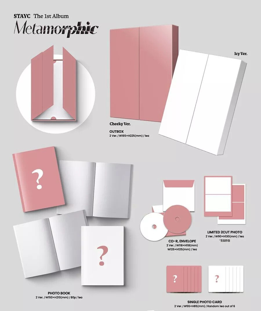 STAYC METAMORPHIC 1st Album 2 Ver SET/2CD+2 PhotoBook+10 Card+2Sticker ...