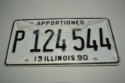 Vintage 1990 MINT ILLINOIS Metal SINGLE License Plate Apportioned ...