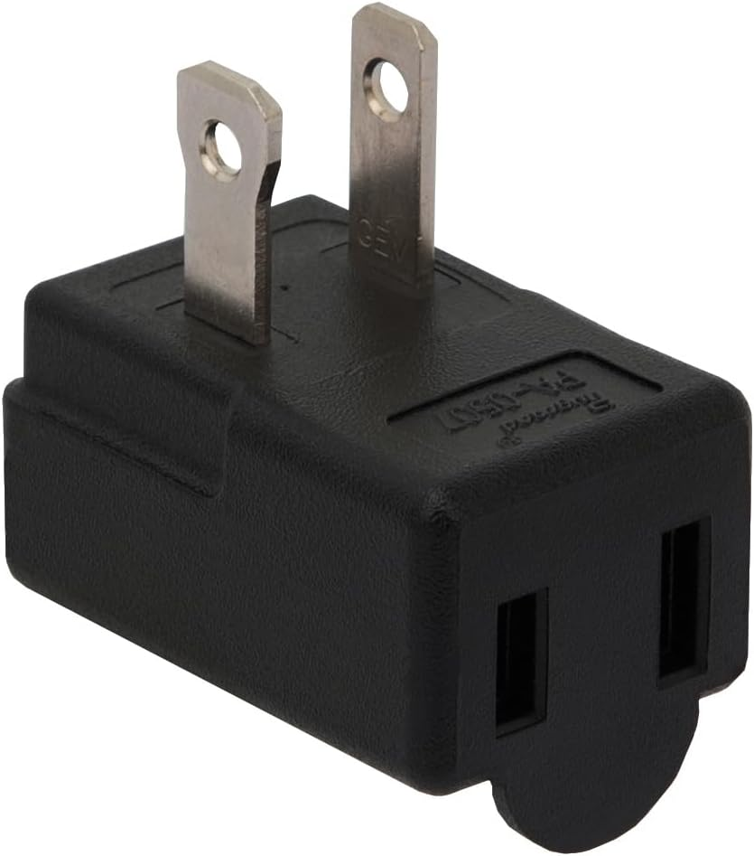 Right Angle Adapter,2-Prong 90 Degree Upward Angled AC Adapter ...