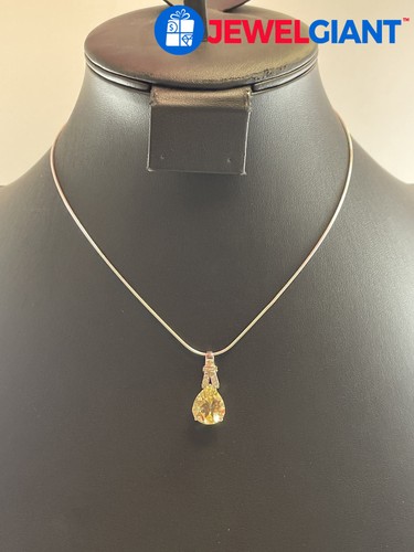 DK STERLING SILVER TOPAZ YELLOW STONE 16" NECKLACE 7.4G #FS287 | eBay