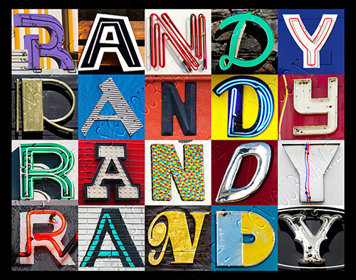 RANDY Name Poster featuring photos of actual sign letters | eBay