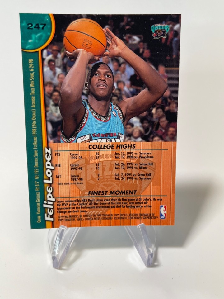 FELIPE LOPEZ RC 1998-99 Topps Finest #247 Grizzlies | eBay