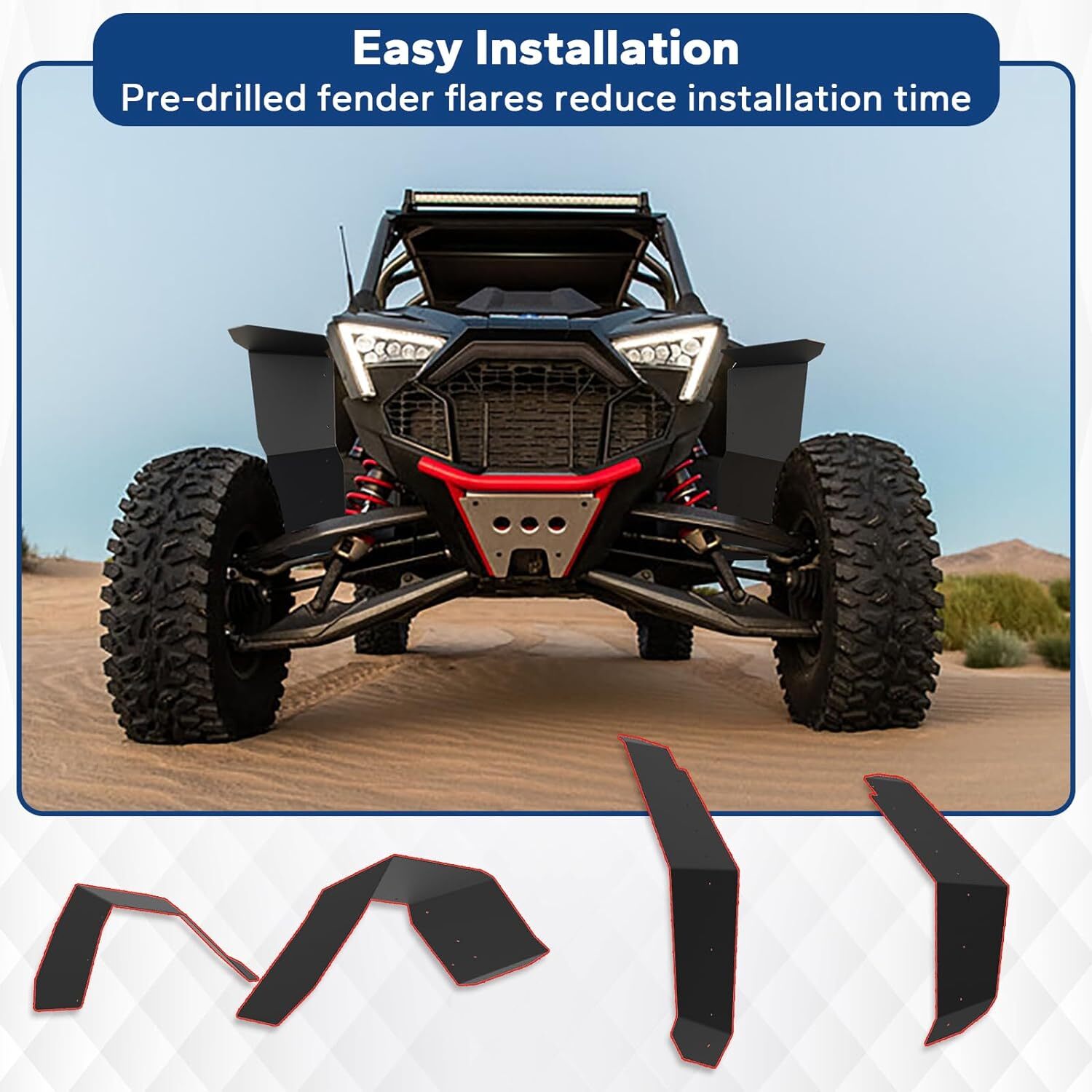 Extended Fender Flares for 2020-2024 Polaris RZR Pro XP/RZR Turbo R RZR ...