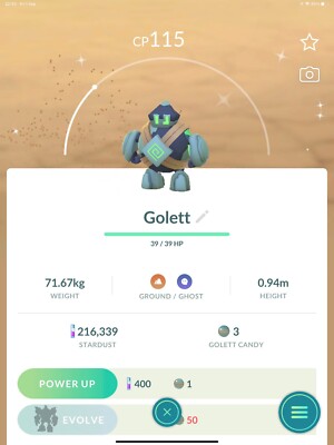 Shiny Golett 80kStardust P T C Read Description | eBay