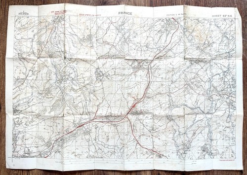 WWI Trench Map France August 1918 after German Spring Offensive NW of ...
