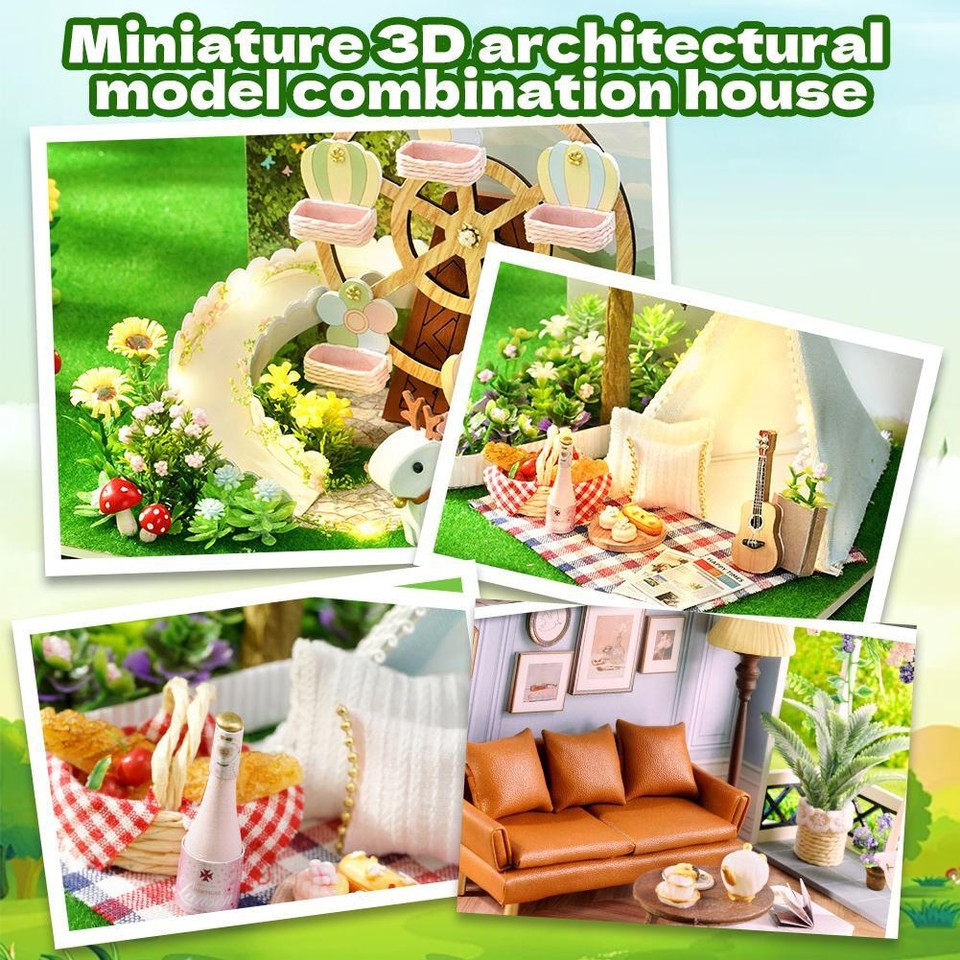 3d Building Model DIY House Miniature Self-assembly Special Gift D2P3 ...
