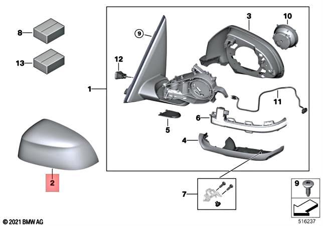 Genuine BMW X3 X4 M X5 G01 G02 G05 G07 G08 Cover Cap Primed Left ...