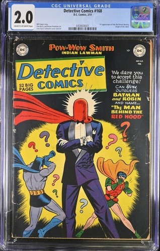DC COMICS DETECTIVE COMICS 168 1ST APPEARANCE RED HOOD IDENTITY ORIGIN ...