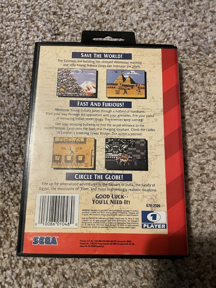Instruments of Chaos Starring Young Indiana Jones (Sega Genesis, 1994 ...