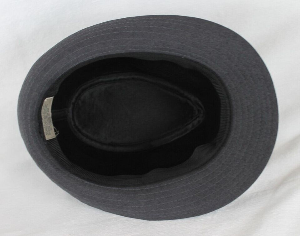 Nicole Marciano Fedora Hat Dark Gray w/ Black Lace Band Fleur de Lis ...