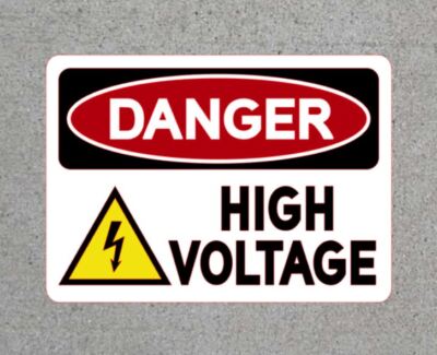 DANGER HIGH VOLTAGE Decal Safety Electrician Shock Warning Vinyl ...