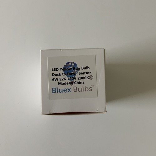 Bluex Bulbs LED Yellow Bug Bulb Dusk To Dawn Sensor 6W E26 120V 2000K ...