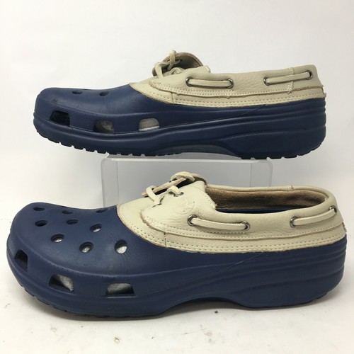 Crocs Men 12 Islander Pit Crew Sport Clog Boat Shoes Blue Croslite ...