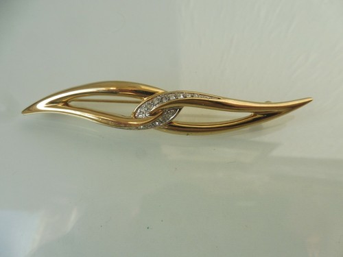 Beautiful Curved Pin, Gold Plated, Pierre Lang | eBay
