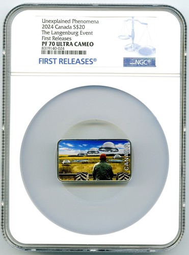 2024 $20 CANADA 1 OZ SILVER NGC PF70 LANGENBURG EVENT UFO UNEXPLAINED ... 2024 $20 CANADA 1 OZ SILVER NGC PF70 LANGENBURG EVENT UFO UNEXPLAINED ...