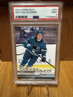 24-25 Upper Deck Series 2 Young Guns #451 Macklin Celebrini Sharks MINT ...