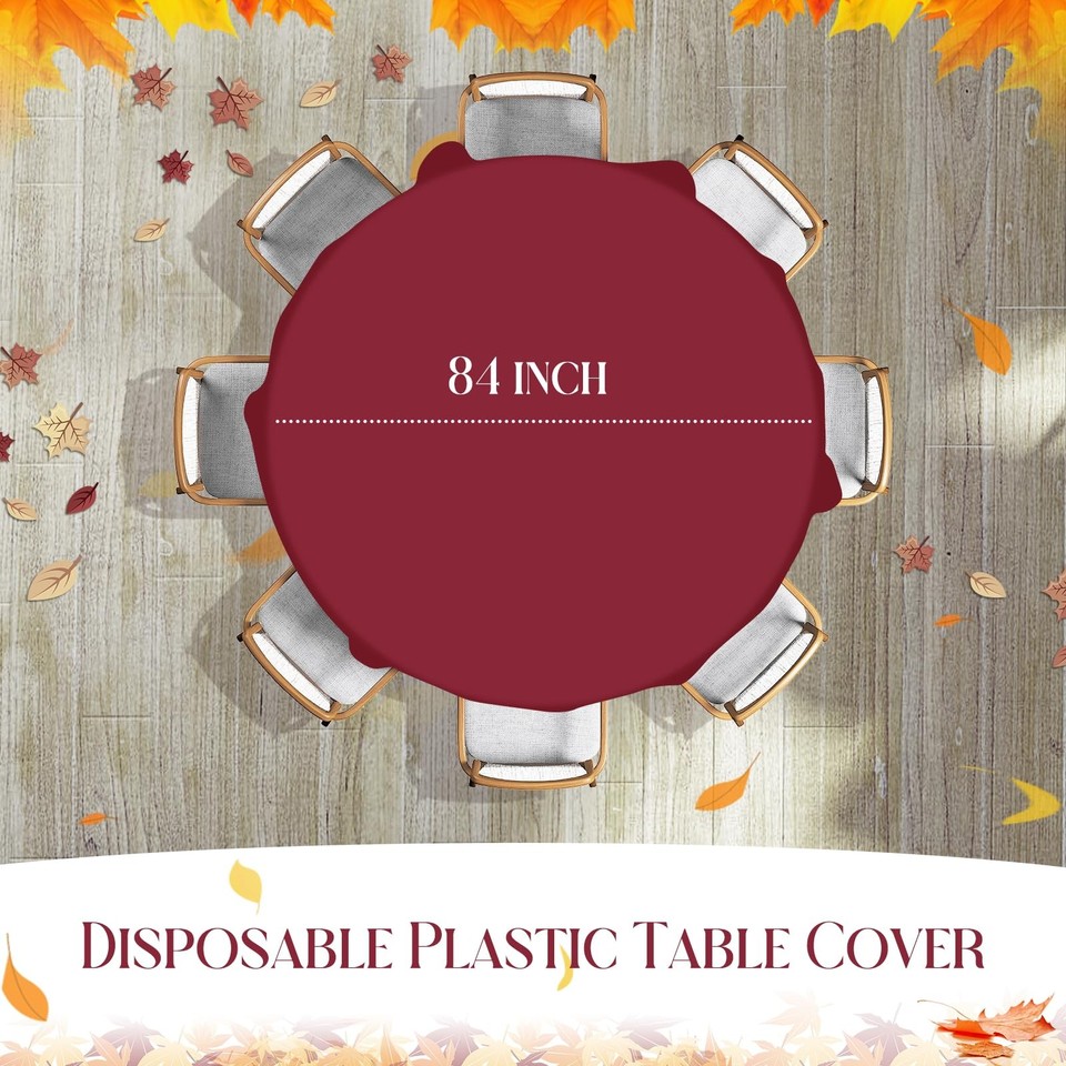 MASHAN 12Pcs 84" Fall Tablecloths | Disposable Plastic Autumn Harvest ...