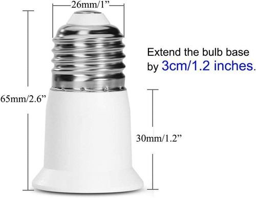 Light Bulb Socket Extender E26/E27 Screw In Adapter 3cm 1.4 inch ...
