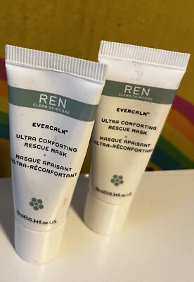 Lot Of 2 REN EVERCALM ULTRA COMFORTING RESCUE Facial MASK Redness ...