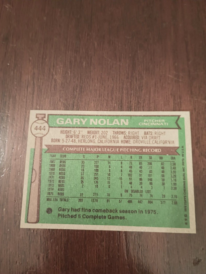 1976 Topps #444 Gary Nolan (NM-MT) | eBay