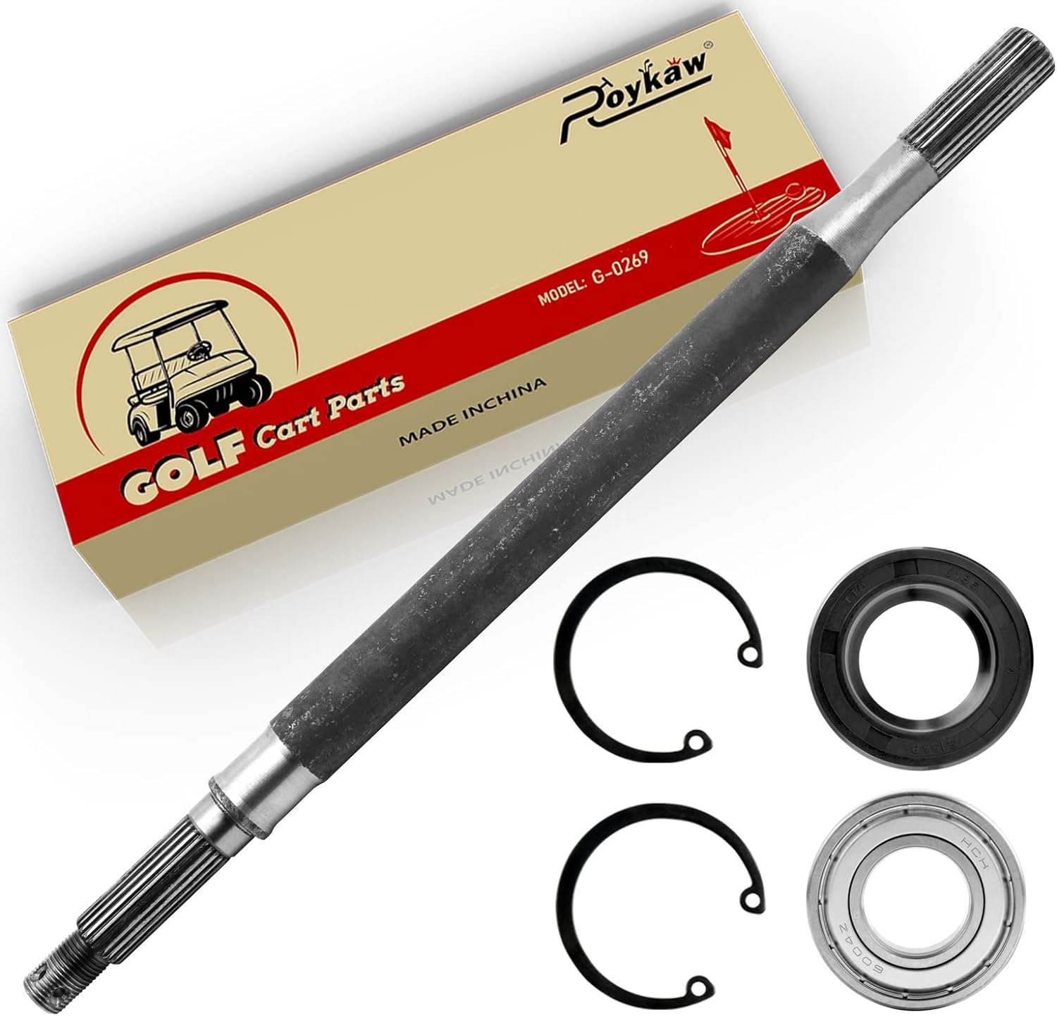 EZGO TXT Rear Axle Shaft with Bearing Seal Kit for 1994-Up Electric TXT ...