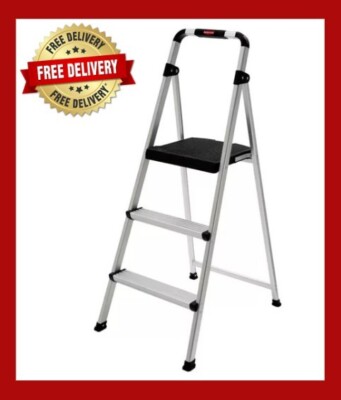 Rubbermaid 3 Step Aluminum Step ladder Stool 102kg - LIMITED STOCK ...