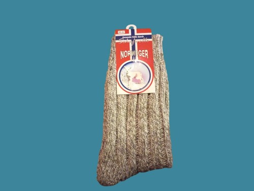 Norwegian Sheep Wool Boot Socks Grey Fleck Hiking Camping Cold Weather ...