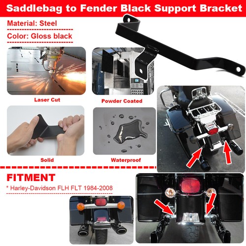 Motorcycle Black Saddlebag Fender Support Bumper Bracket For Harley ...