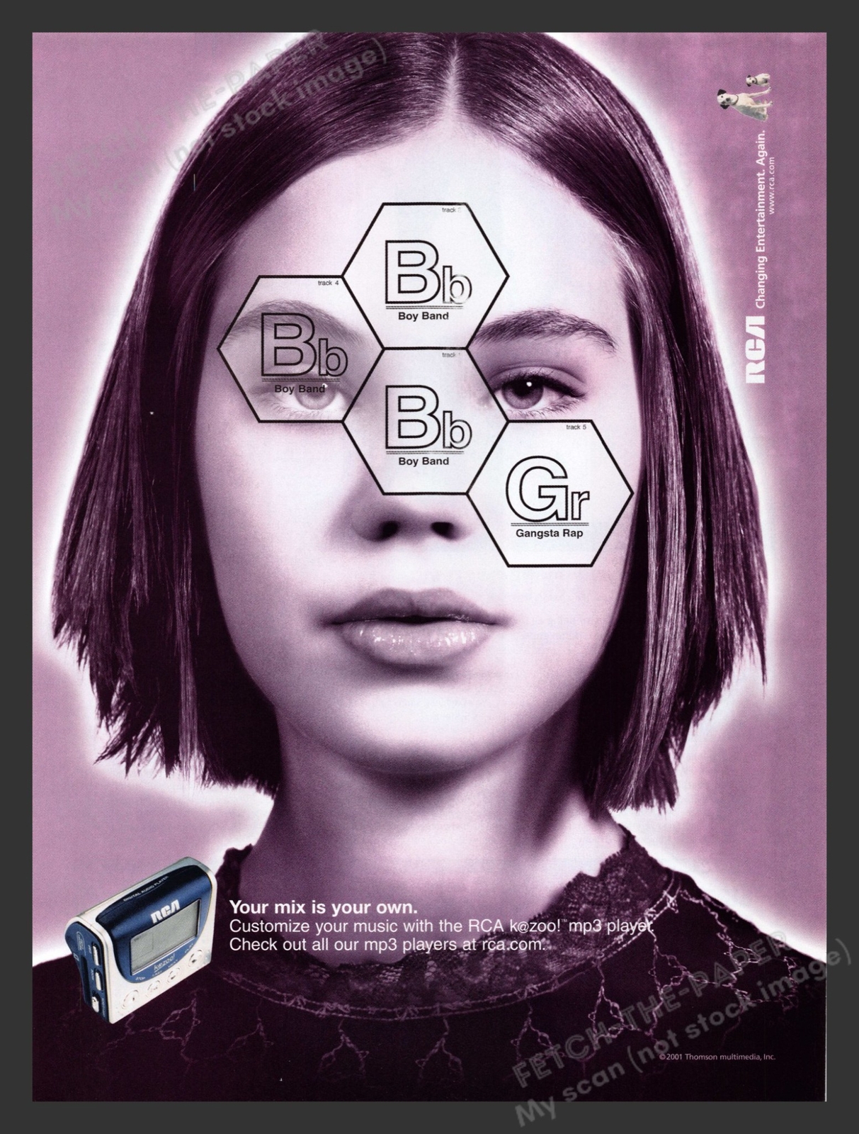 RCA K@zoo! mp3 Player "Your Mix is Your Own" Radio 2001 Print ...