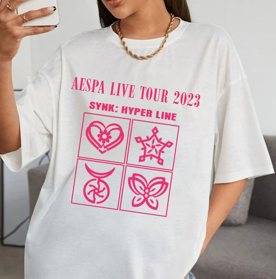 Aespa Live Tour Shirt, Aespa World Tour T-Shirt, Aespa Synk Hyper Line ...