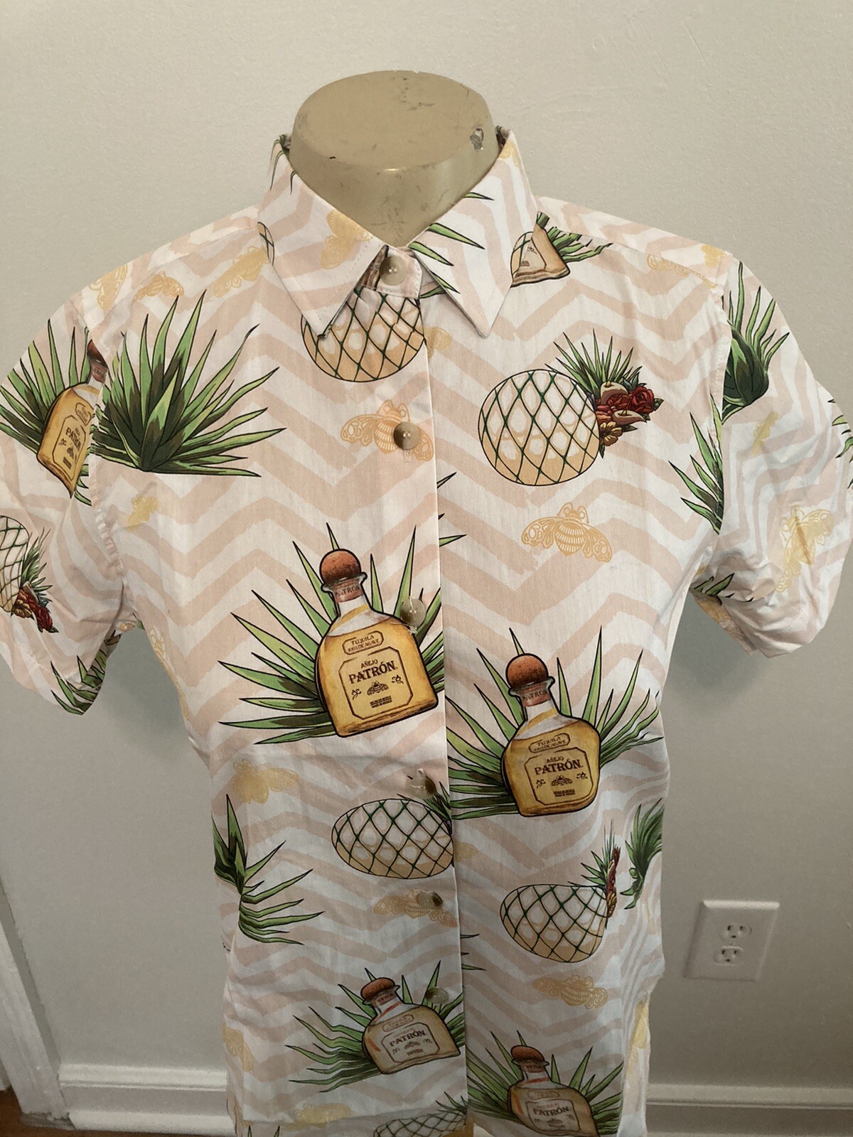 Simply Perfect Patron Tequila Womens Hawaiian Shirt S… - Gem