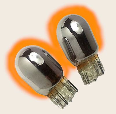 2x Chrome Silver Car Indicator Bulbs Side Repeater 501 Flash Amber ...