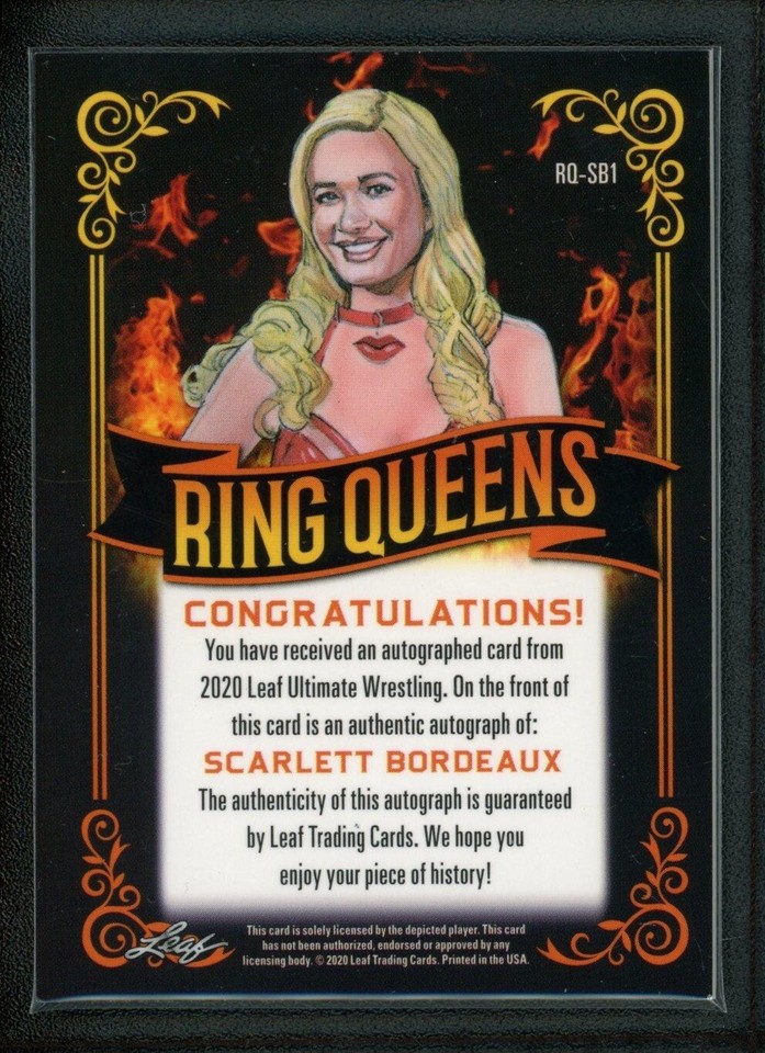2020 SCARLETT BORDEAUX 12/25 AUTO LEAF ULTIMATE RING QUEENS AUTOGRAPHS | eBay