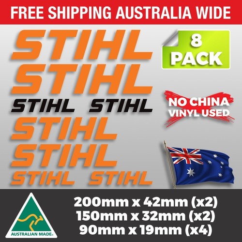 8 x STIHL Premium Vinyl Sticker Decal Set window car ute mower chainsaw ...