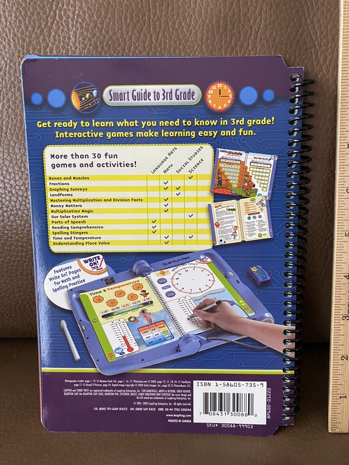 Quantum Pad 3rd Grade Interactive Book & Cartridge ~ Smart Guide~ 2002 ...