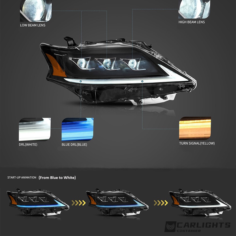 VLAND LED Headlights For Lexus RX 350 450H 2013-2015 w/ Start Up DRL ...