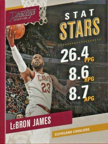 2017-18 PANINI LEBRON JAMES CAVALIERS PRESTIGE STATS STARS #1 ...