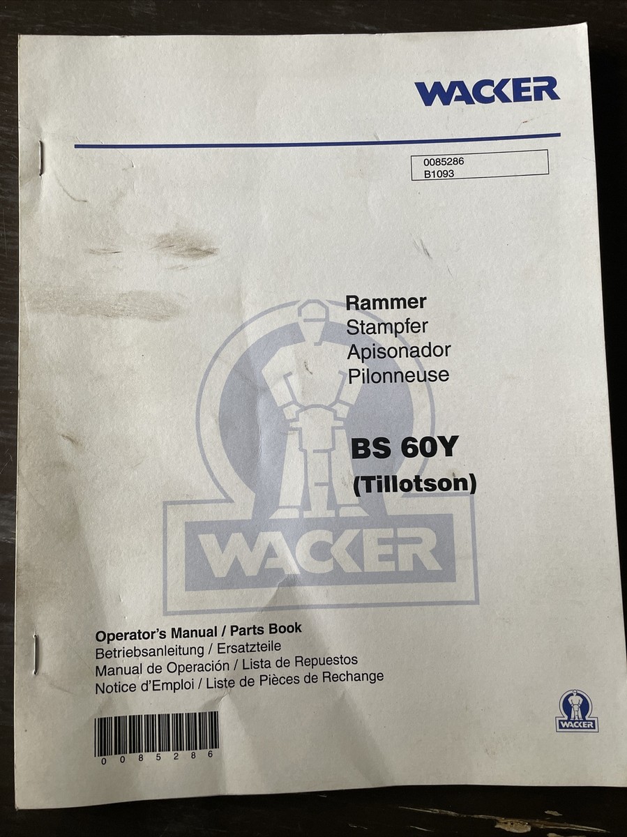 Wacker Tamper Parts List Wacker Neuson ET18 Tracked Excavator Spare