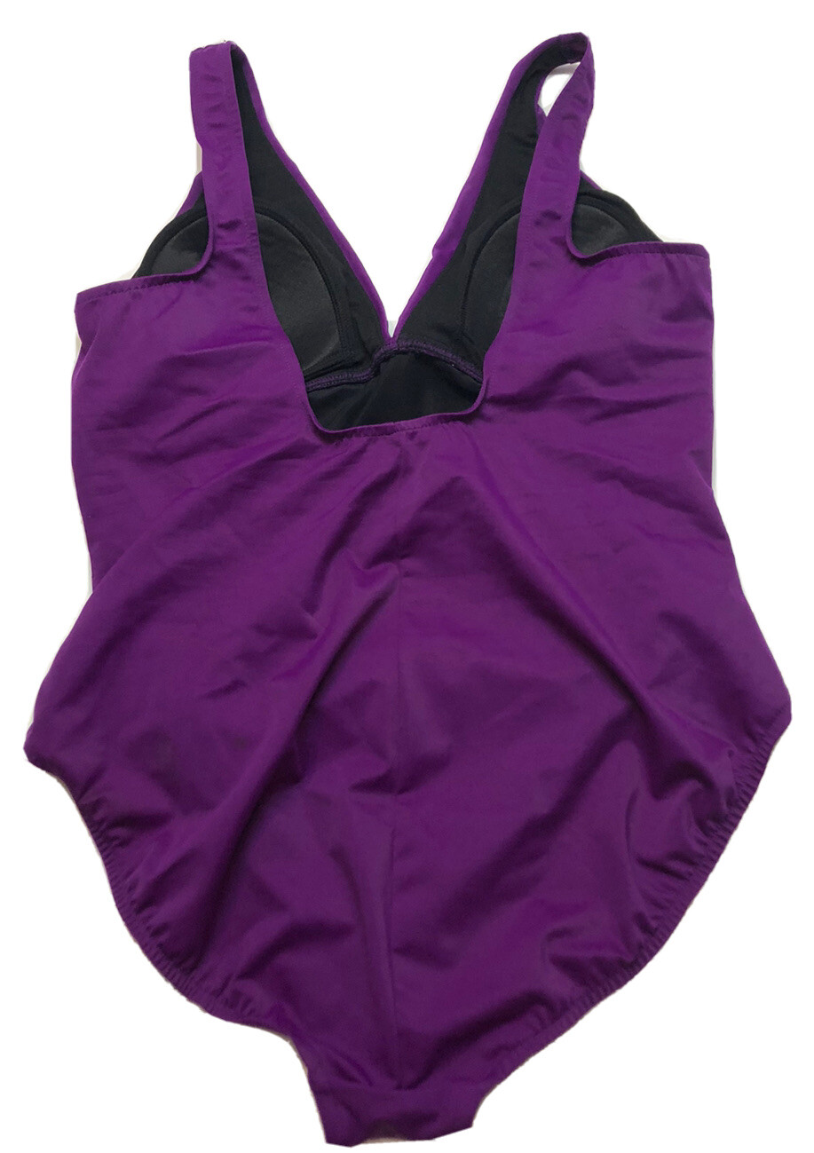 Miraclesuit One-Piece Ruched Swimsuit Slimming Purple Womens XL | eBay