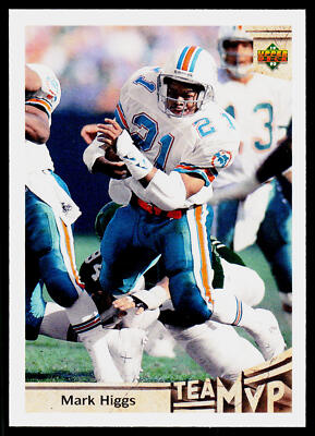 Mark Higgs, 1992 Upper Deck Football Card, #362, Miami Dolphins, | eBay