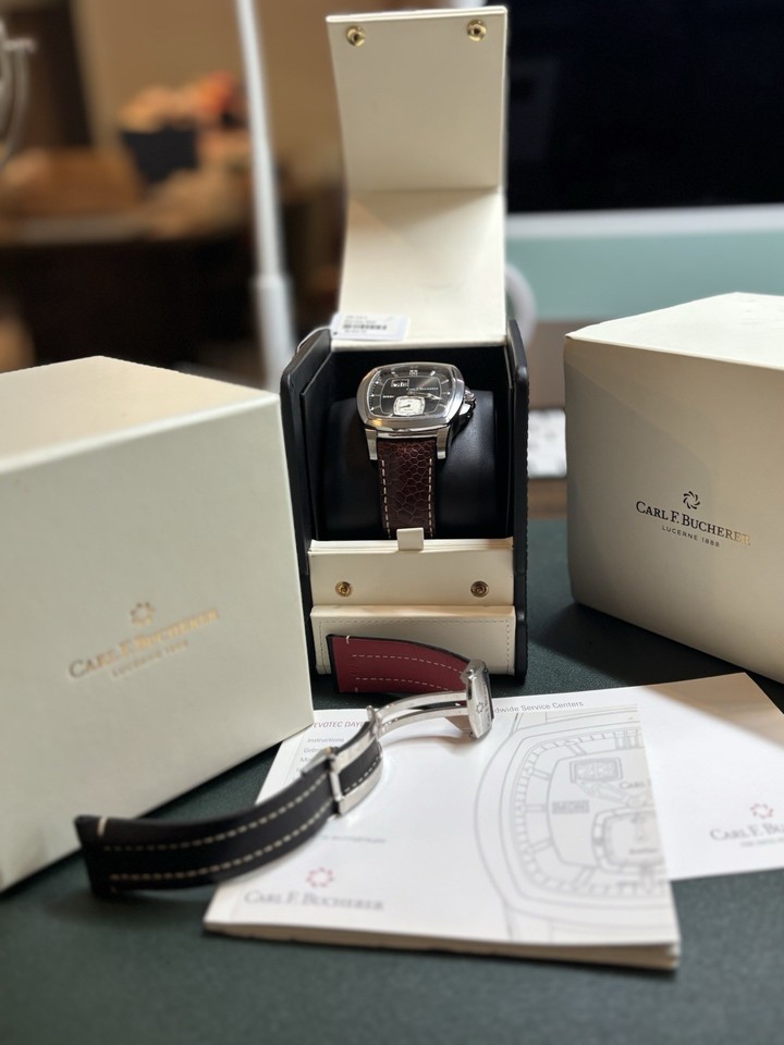 Carl F. Bucherer Patravi Evotec Day Date Black Strap + Brown Ostrich ...