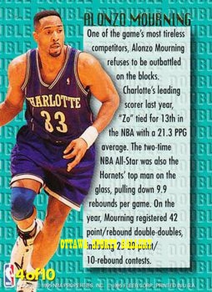1995-96 ULTRA DOUBLE TROUBLE GOLD MEDALLION ALONZO MOURNING #9 9V64 | eBay