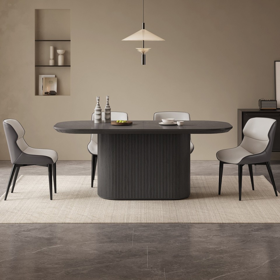 Oval Dining Table, Modern Kitchen Table for 6 People,Dining Room Table ...
