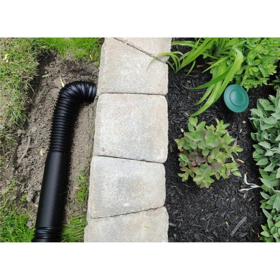 Mole-Pipe Flexible 4 in. x 6 ft. HDPE Solid Drain Pipe with Universal ...